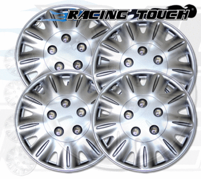 Wheel Cover Replacement Hubcaps 15" Inch Metallic Silver Hub Cap 4pcs ...