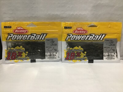 Lot of 2 Berkley Powerbait 3" Chigger Craw 10 - CT PKS (Green Pumpkin ...