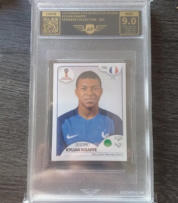 Kylian Mbappe Rookie #209 Card Russia 2018 Sticker APGRADING 9 WORLDCUP ...