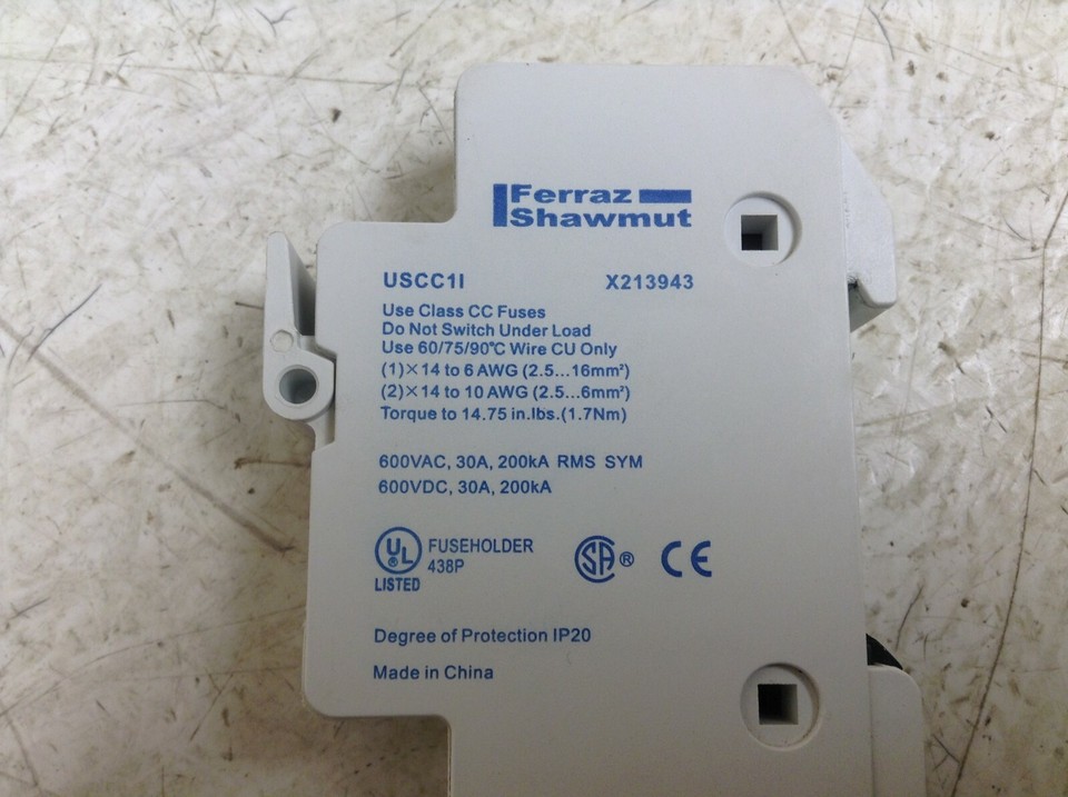 Ferraz Shawmut Gould USCC1I 1 Pole Fuse Holder 600 V 30 Amp (TSC) | eBay