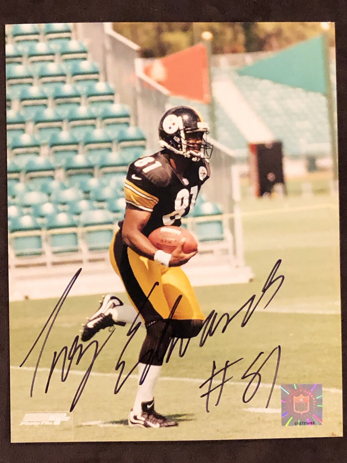 Troy Edwards AUTOGRAPH PITTSBURGH STEELERS Signed 8x10 Photo #1 Draft ...