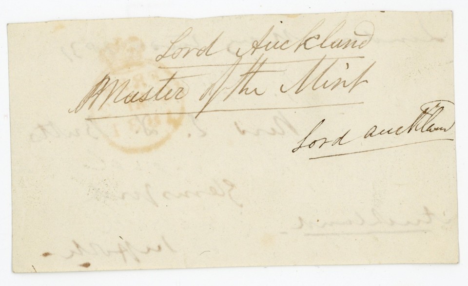 P85/38 NEW ZEALAND 1831 GREAT BRITAIN FREE FRONT SIGNED “AUCKLAND ...