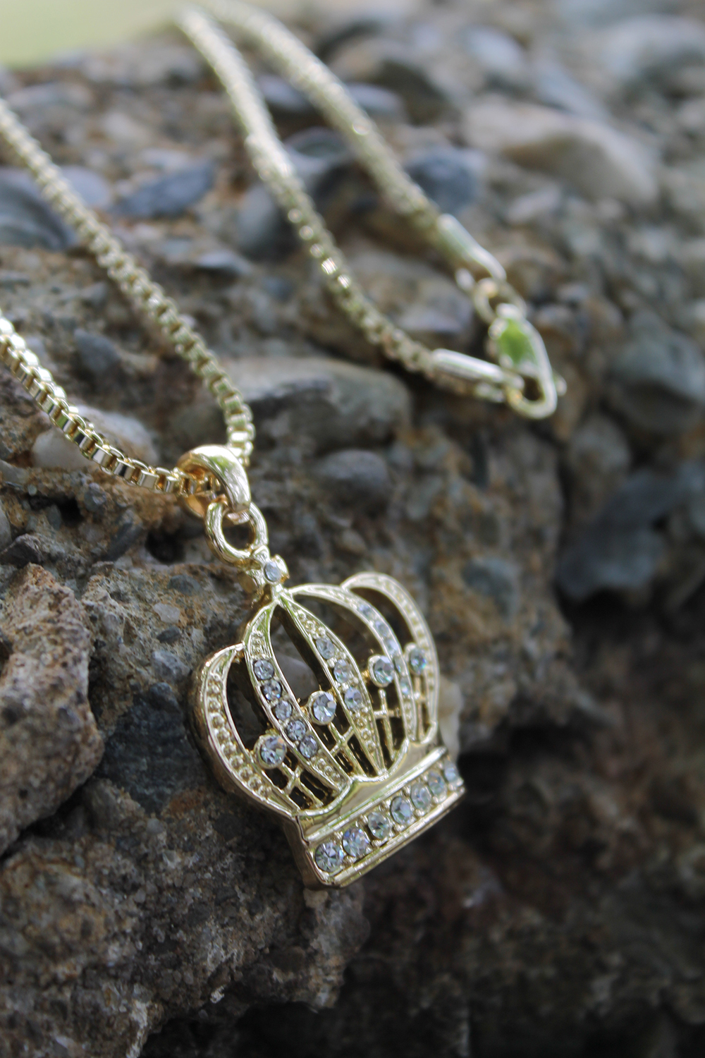 NEW KING CROWN PENDANT & 2mm/24" BOX CHAIN HIP HOP NECKLACE XMP75 | eBay