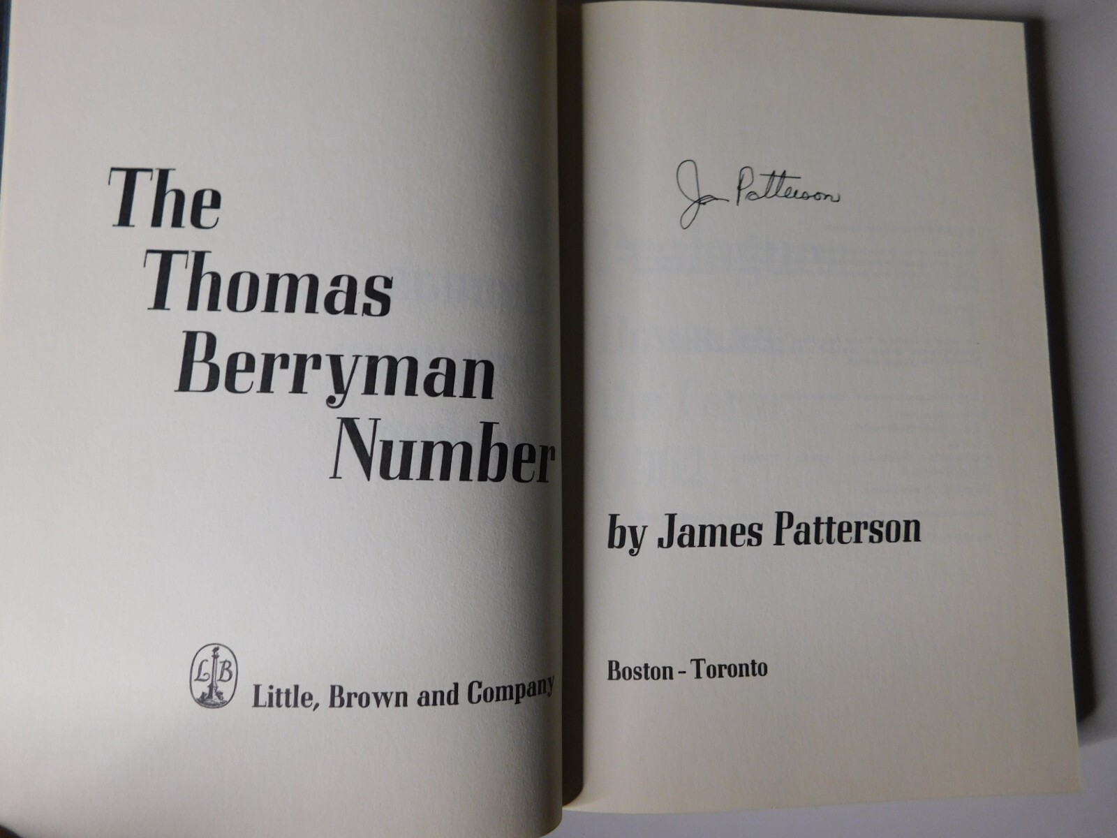 James Patterson ~ Signed ~THE THOMAS BERRYMAN NUMBER 1976 1st Edition ...