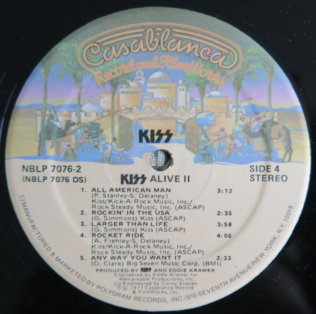 KISS Alive II 2 USA POLYGRAM Label pressing 12'' vinyl 2 x L 1977 ARMY ...