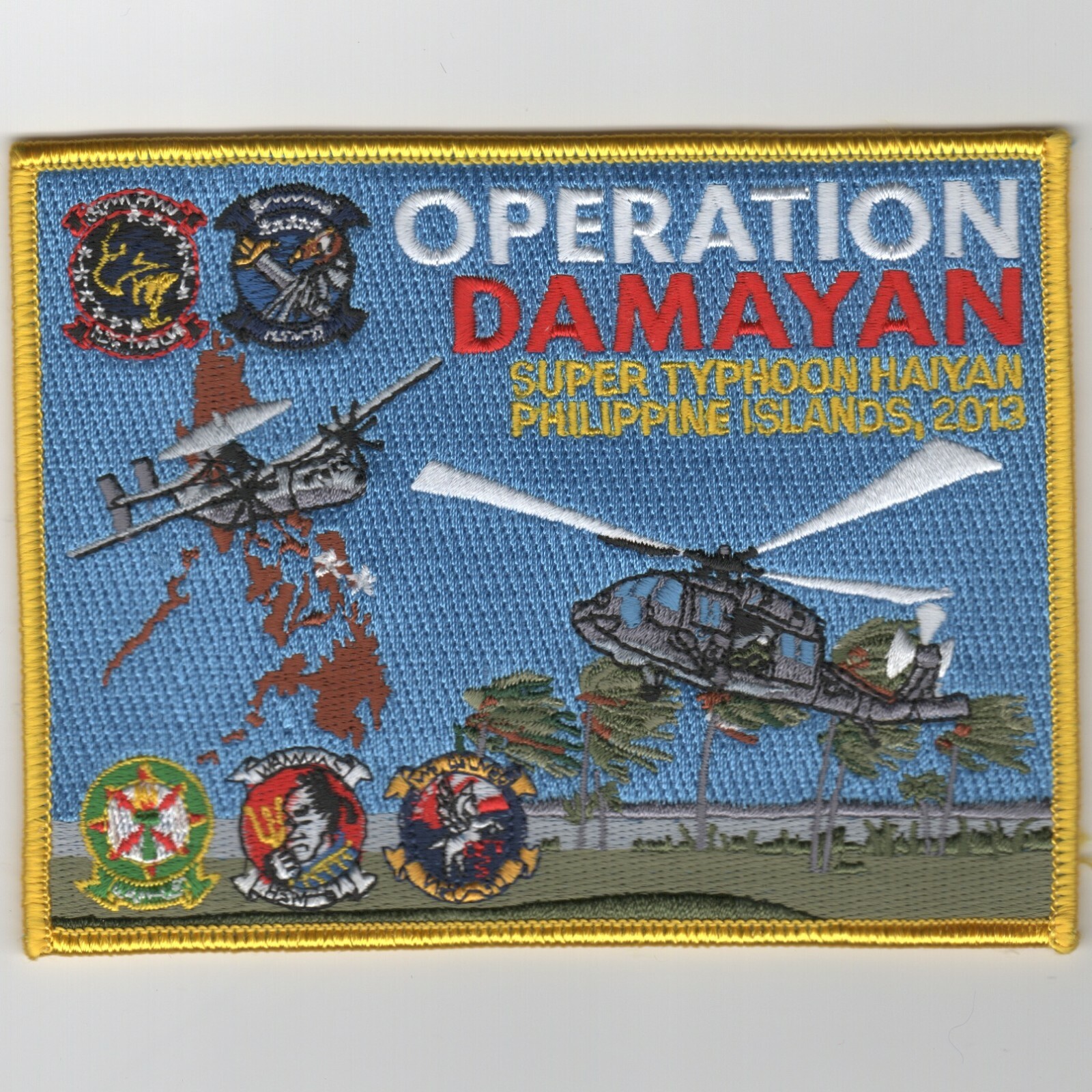 3" NAVY USN OPERATION DAMAYAN 2013 HA/DR RECTANGLE EMBROIDERED JACKET ...
