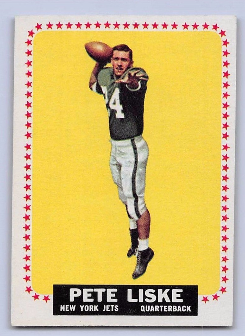 1964 PETE LISKE- Topps "ROOKIE" Football Card - # 117 - NEW YORK JETS ...