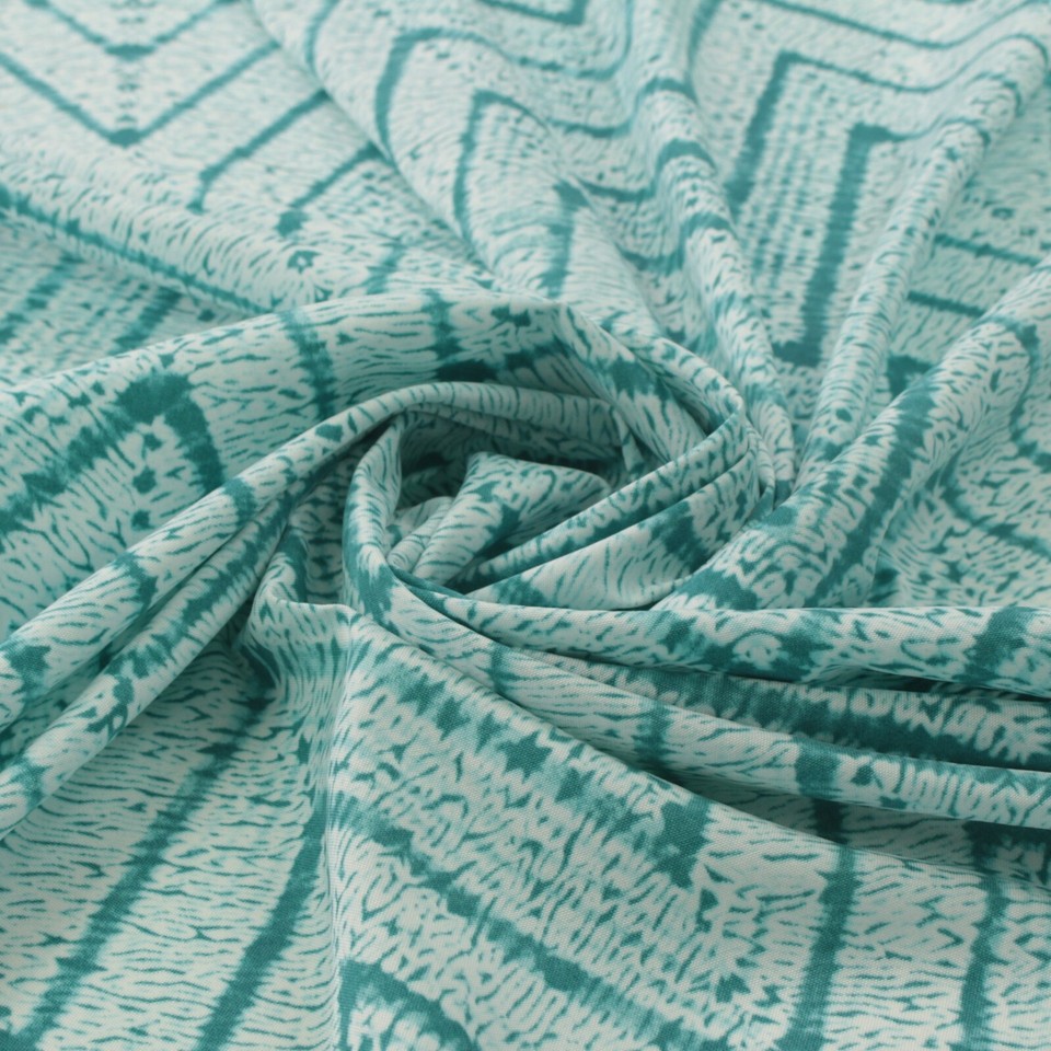 P KAUFMANN MELAYA TURQUOISE BLUE GEOMETRIC OUTDOOR INDOOR FABRIC BY ...