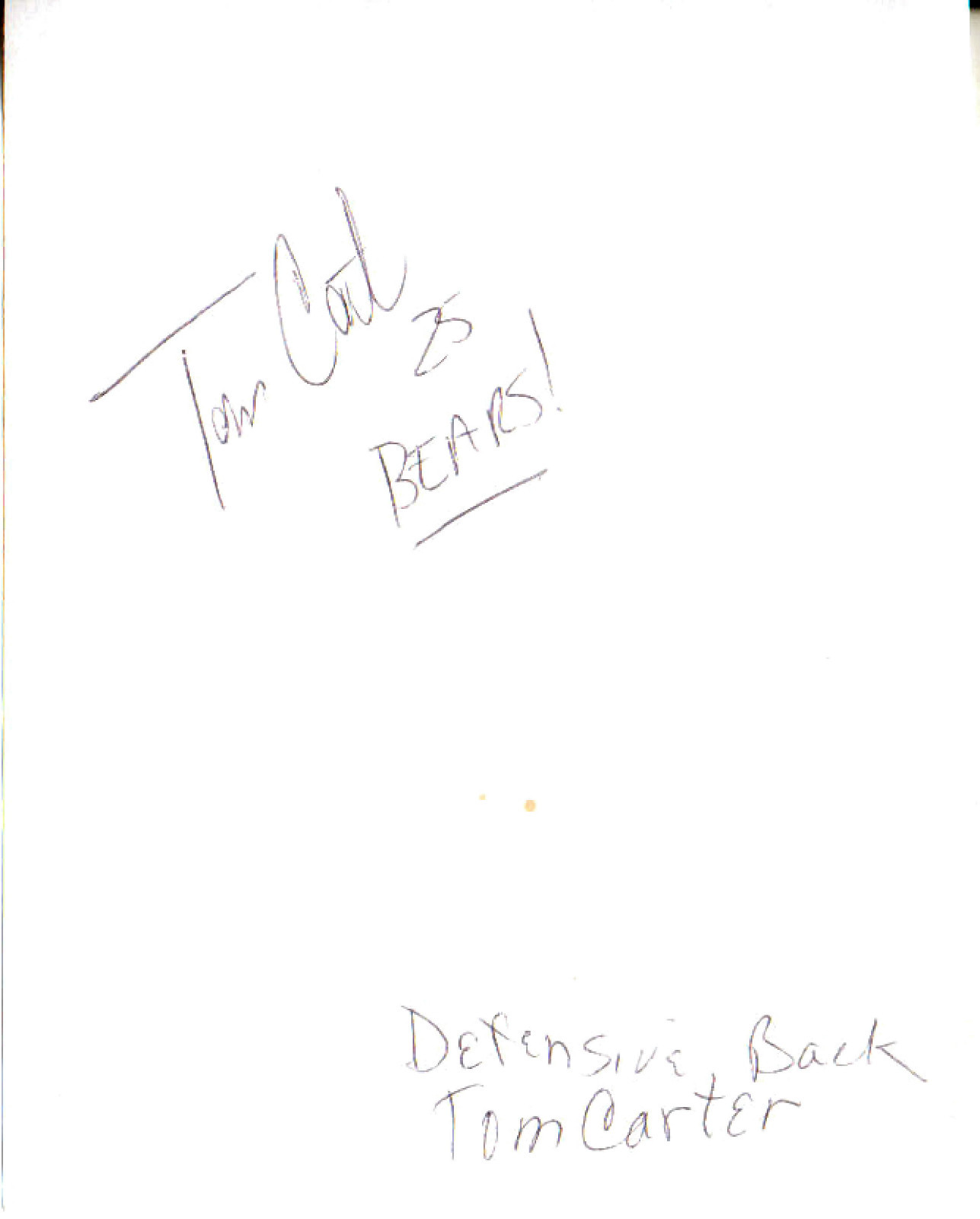 TOM CARTER - FOotball Player - Chicago Bears - Autograph | eBay