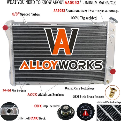 3 Row Aluminum Radiator For 1982-1992 Chevy Camaro Pontiac Firebird 5 ...