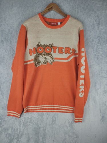 Hooters Sweater Men Size L Shinesty Knit Christmas Crewneck Pullover | eBay
