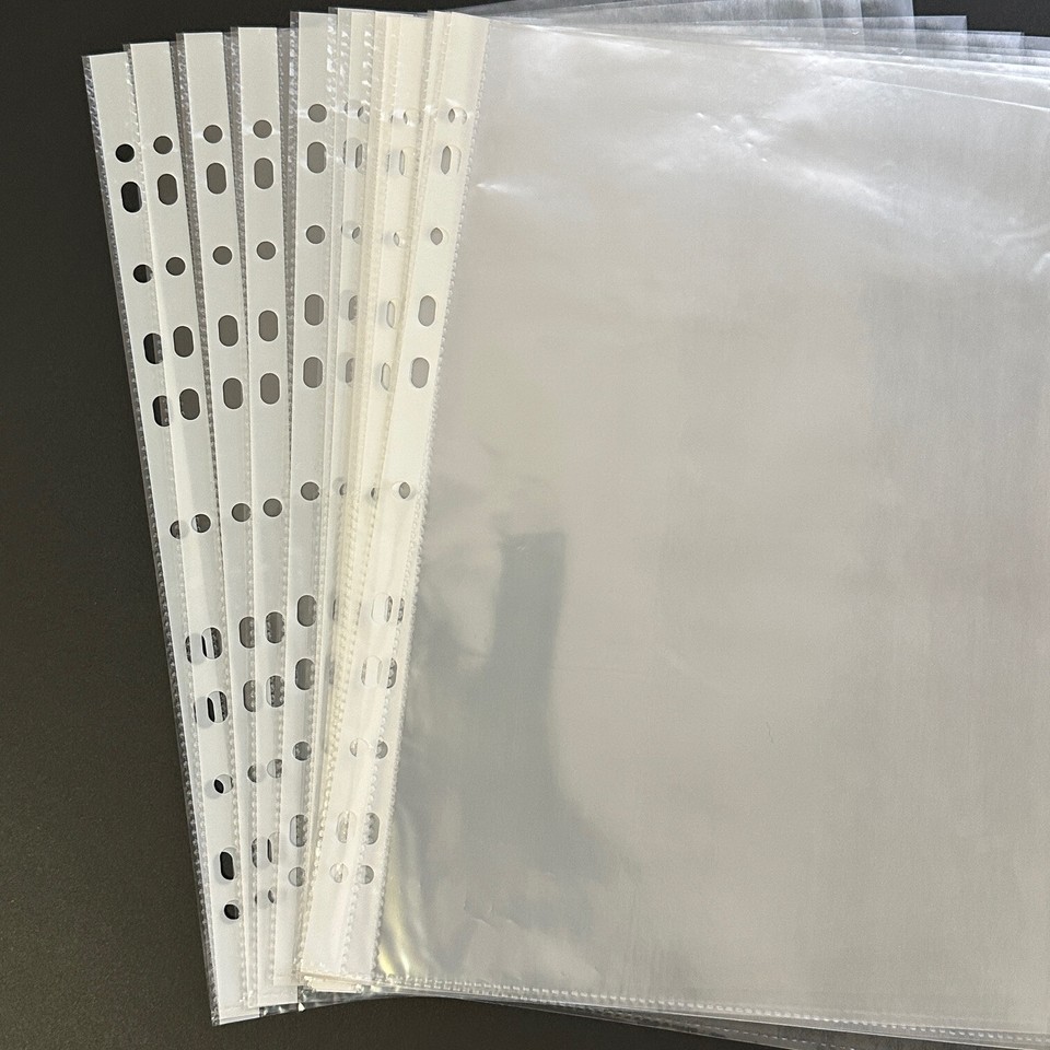 A4 Folder Binder Plastic Sleeves Office Filing Punched Poly Pockets ...