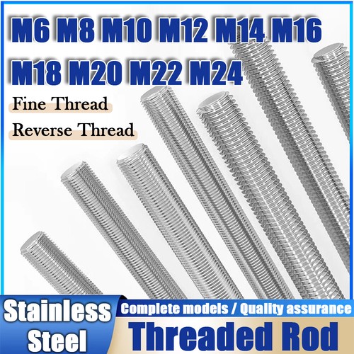 M6 M8 ~ M24 Reverse / Fine Thread Threaded Rod Bar Studding 304 ...