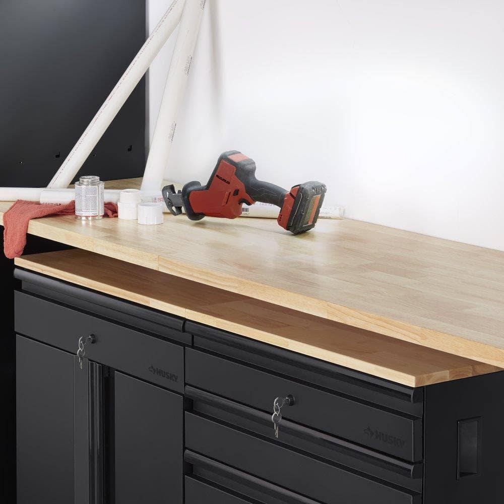 Husky Work Surface 56"W x 23"D x 1.25"H Pre-Assembled Solid Wood Brown ...