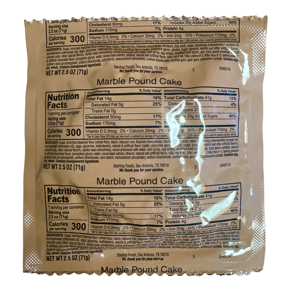 Military MRE Pound Cake Variety Pack: Vanilla, Marble, Applesauce. | eBay