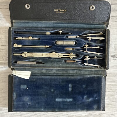 Vintage Dietzgen Reliance Drafting Drawing Set W/ Case Made In Germany ...