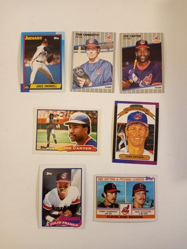 Baseball Card Lot Of 12 Cleveland Gaurdians 80s 90s Joe Carter Julio ...