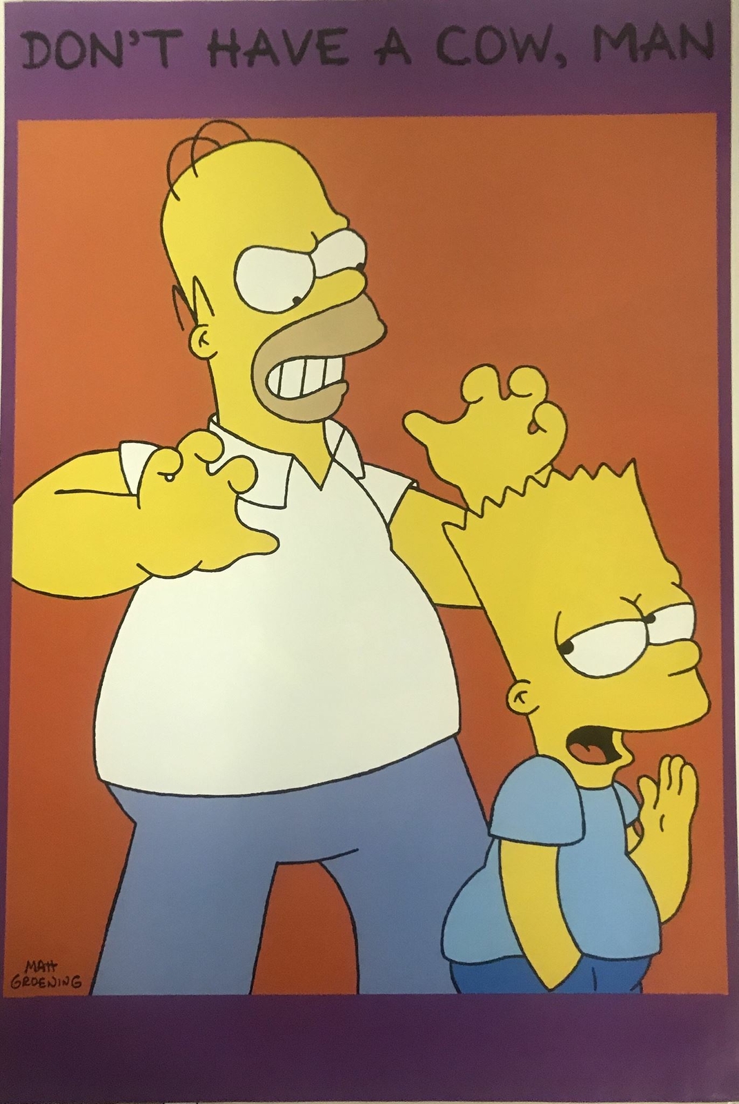 Bart Simpson & Homer Simpson Don’t Have a Cow, Man 23 X 35 Poster | eBay