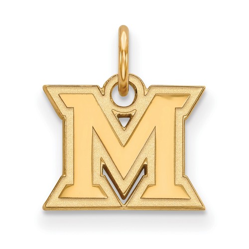Miami University RedHawks School Letter Logo Charm Pendant Gold Plated ...