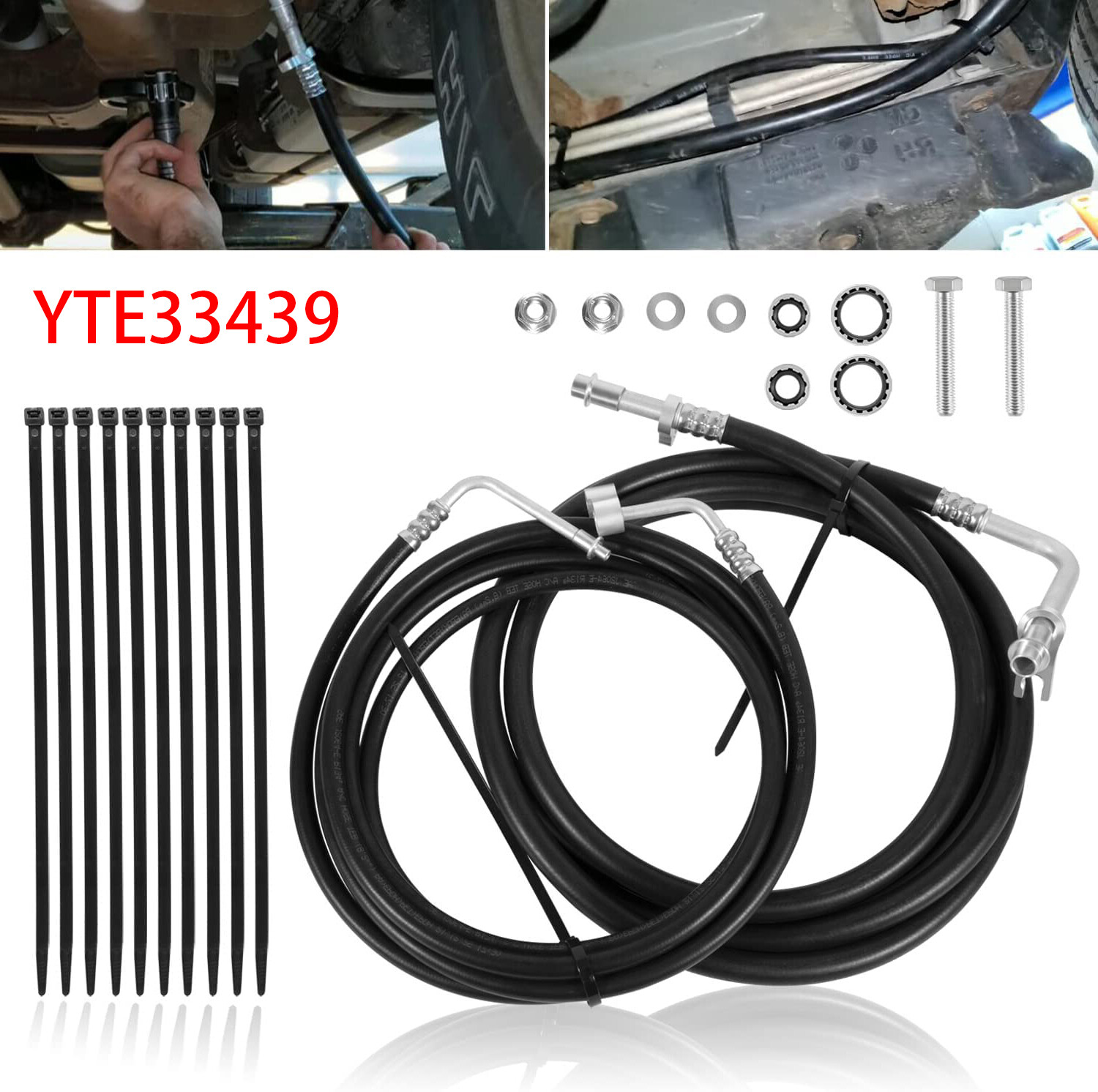 YTE33439 Rear AC Line Set Air Conditioning Hoses for 2007-2014 Chevy ...