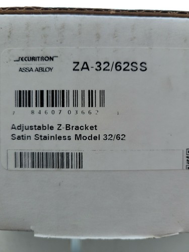 SECURITRON ASSA ABLOY ZA-32/62CL Adjustable Z-Bracket M32/62 Satin ...