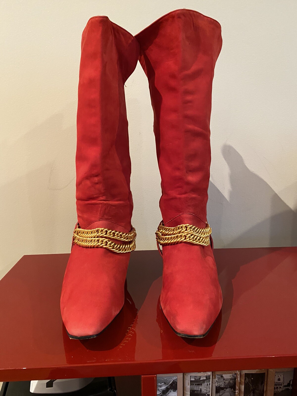Vintage Beautiful Laurel Red Suede Boots Women's Size… - Gem
