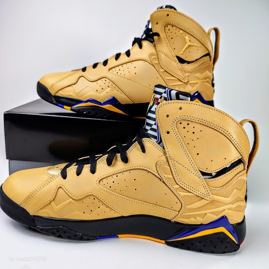 Air Jordan 7 Men's US 13 Vachetta Tan Black Yellow Purple Nike Retro ...