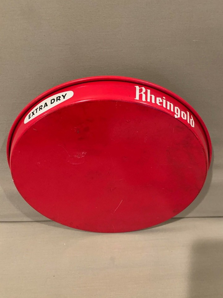 Rheingold Extra Dry Lager Beer Tray Metal Serving Advertising Liebmann ...
