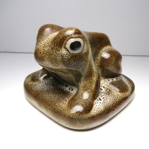 Vintage Pigeon Forge Pottery TN Brown Frog Figurine D. Ferguson 2 1/4 ...