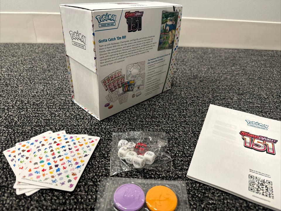 🚀Pokemon EMPTY ETB Elite Trainer Box 151 Snorlax + Dividers + Coins Etc ...