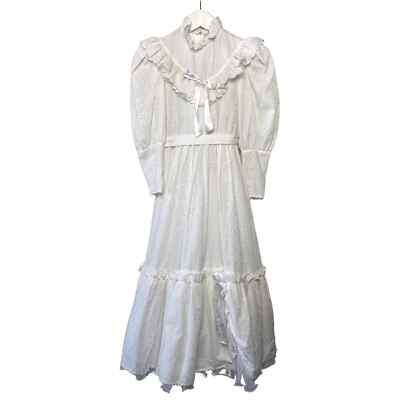 Vintage 70s Carho White Lace Midi Dress Made in West Germany XXS Gunne ...