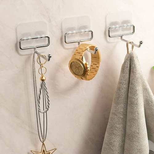 Punch/Punch Free Wall Hanger Hook Stainless Steel Hanging Rack Bathroom ...