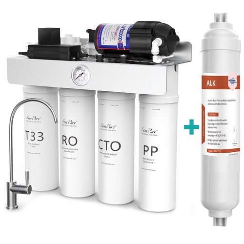 T1-400 GPD 6 Stage UV Alkaline Reverse Osmosis Tankless Water Filter ...