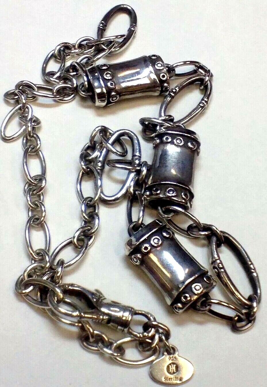 JOHN HARDY STERLING SILVER FANCY PATTERN NECKLACE 18" BAMBOO STYLE ...