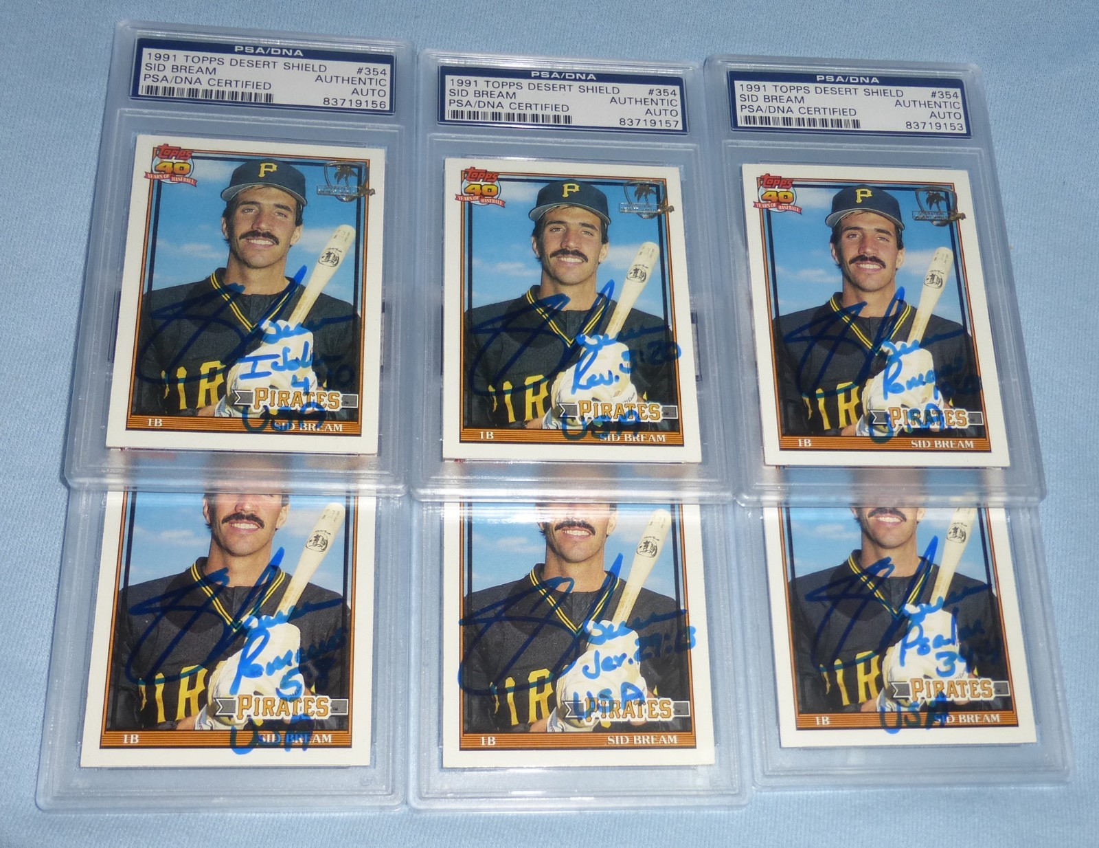 Sid Bream Signed 1991 Topps Desert Shield Baseball Card PSA/DNA Pirates ...