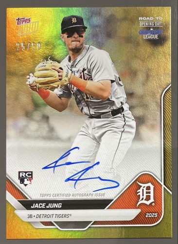 Jace Jung 2025 Topps Now Rookie Card Detroit Tigers Auto 25/50 RTOD | eBay