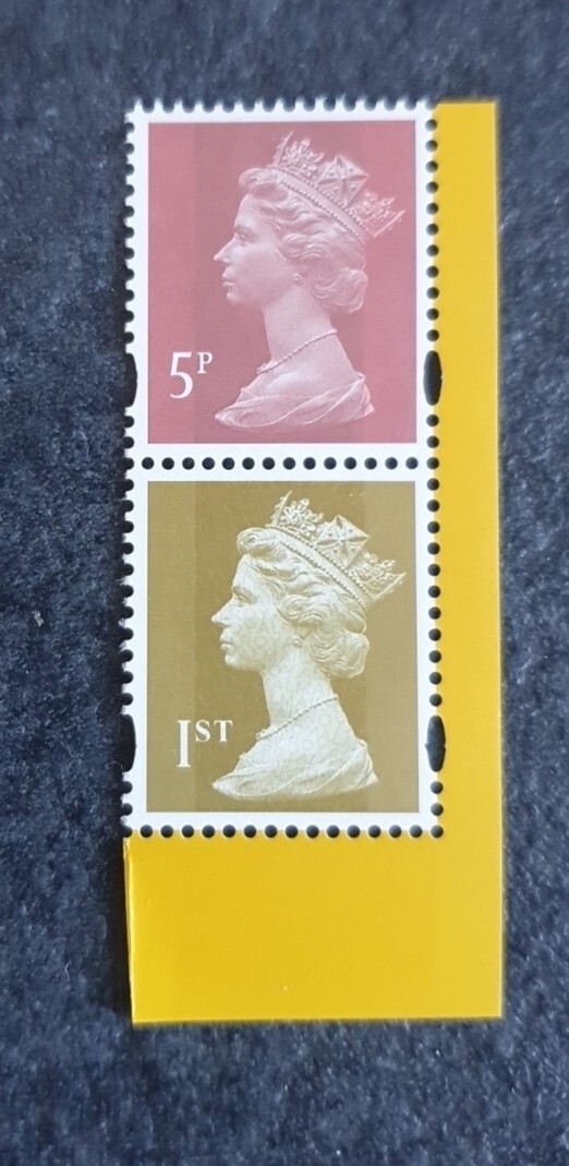 GB 2011 1st Class + 5p Red Brown Machin ex DY2 Booklet First UK Aerial ...