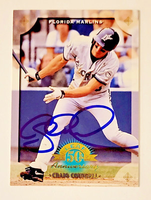 CRAIG COUNSELL Signed Florida Marlins 1998 Leaf 50th Anniversary Card ...