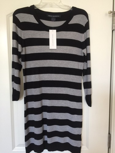 women's blackand gray striped French Connection sweater dress size 10 ...