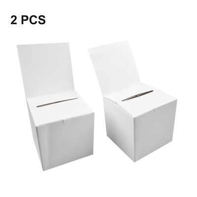 White Donation Box with Easy to Write Header Board for Personalized ...