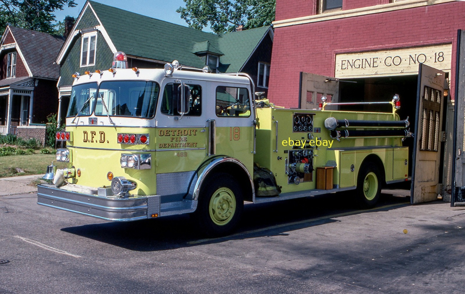 FIRE APPARATUS SLIDE DETROIT MI ENGINE 18 1977 SUTPHEN KODACHROME | eBay