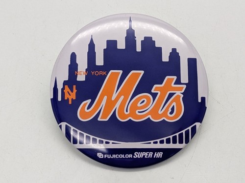 Rare [N MINT+] Fujifilm New York Mets Pin badge Promotional Item 80's ...