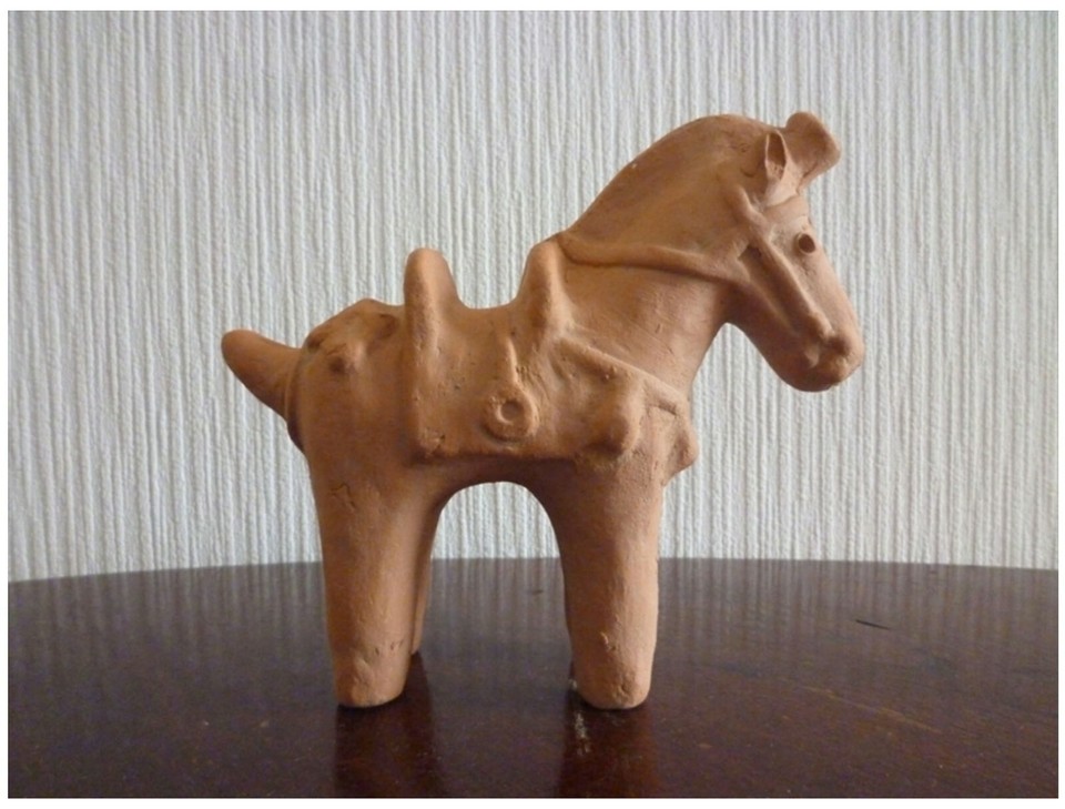 Japanese DOGU Clay Figure Doll Small Horse Haniwa Replica Kawaii ...