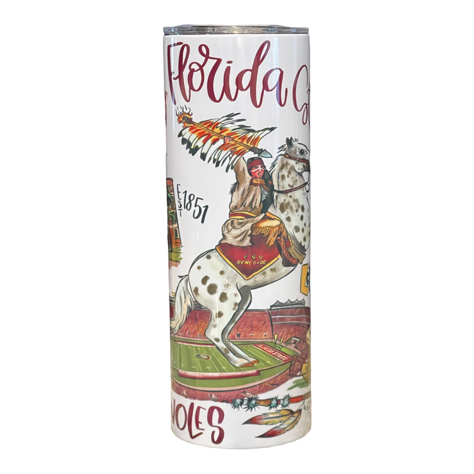 Customized 20oz Skinny Tumbler “FSU”Football~Stadium~Indian~Seminoles ...