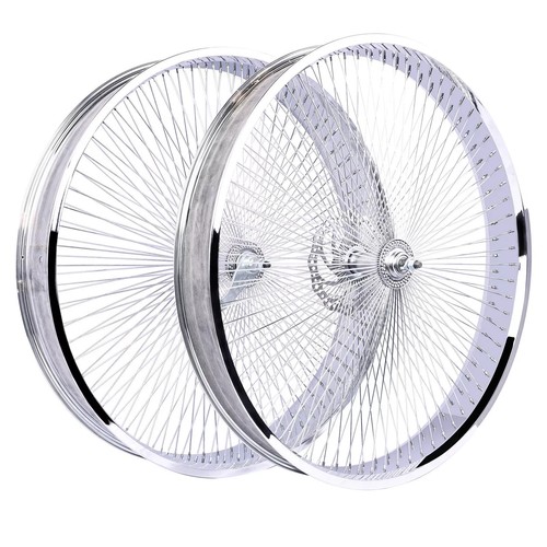 26" Coaster Mirror Chrome Bike Fat Rims Wheel Set with Disc Brake | eBay