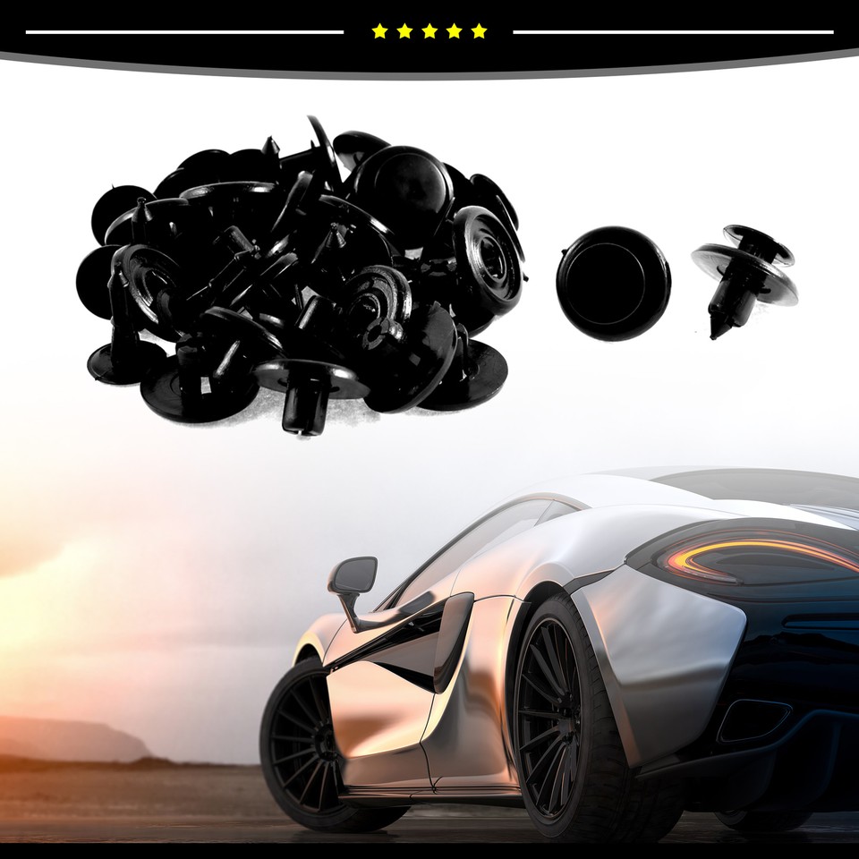 22Pc Plastic Panel Trim Push in Clips Rivet Fastener 7mm Hole fit for ...