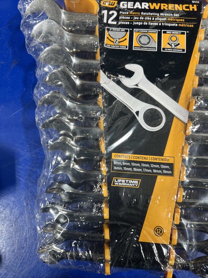 Gearwrench 12pc Metric Ratcheting Combination Wrench Set 8mm - 19mm ...