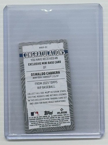2023 Topps Rip Oswaldo Cabrera Mini Orange Yellow Ripples Rookie RC ...