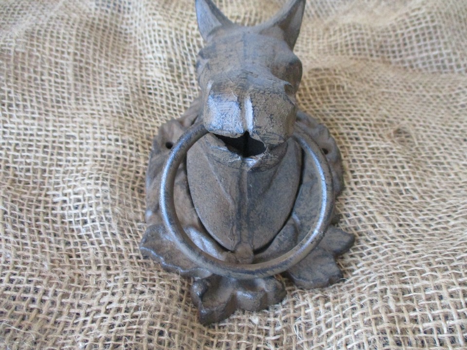 Large CAST IRON Horse Head Ring Hitching Post Barn Holder Lodge Decor ...