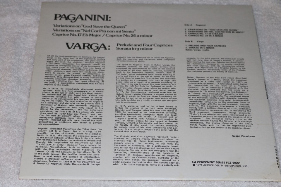 Anthony & Joseph Paratore Opera Festival For Four Hands 12" 1984 PROMO ...